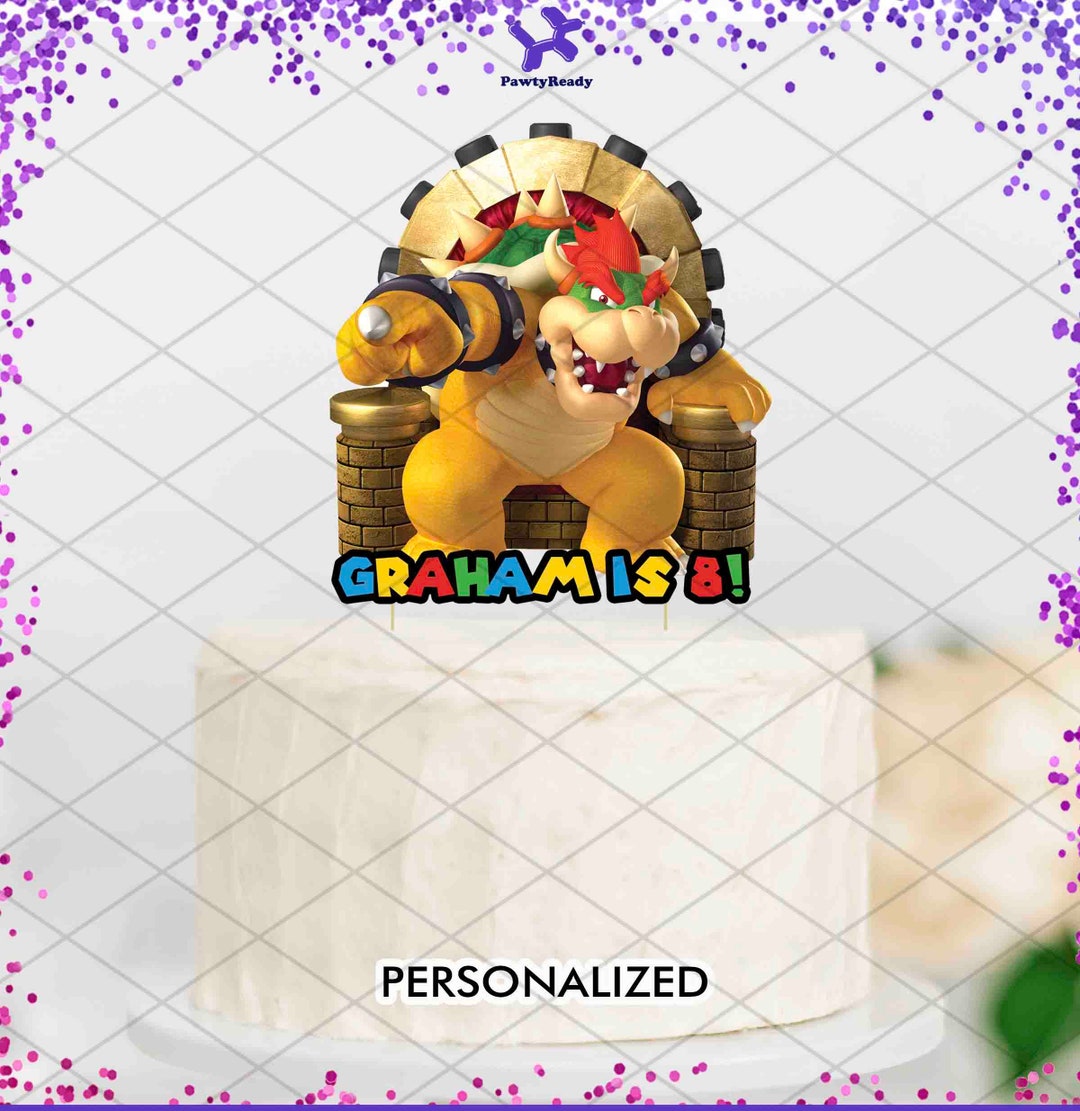 Bowser Cake Toppers Birthday Party Food Picks Cake Decoration Kids ...