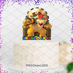 Bowser Cake Toppers Birthday Party Food Picks Cake Decoration Kids ...