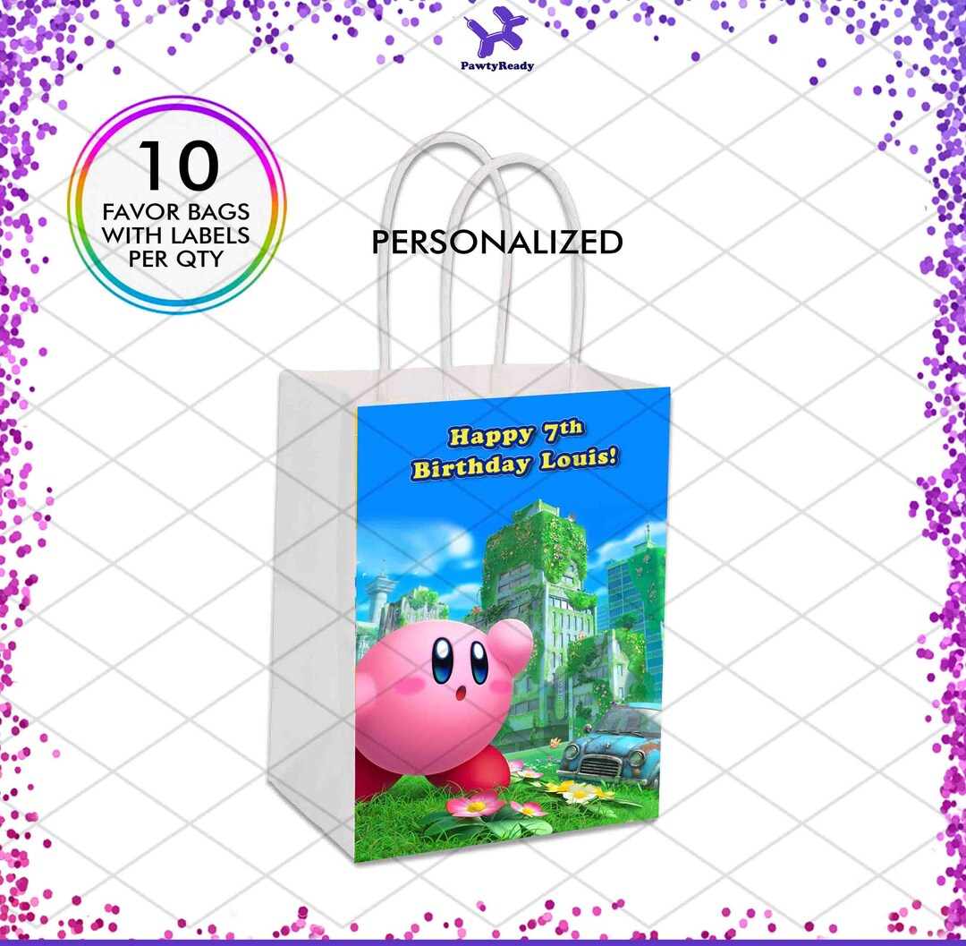 Kirby Party Bags Favor Gift Birthday Personalized Custom Decorations ...