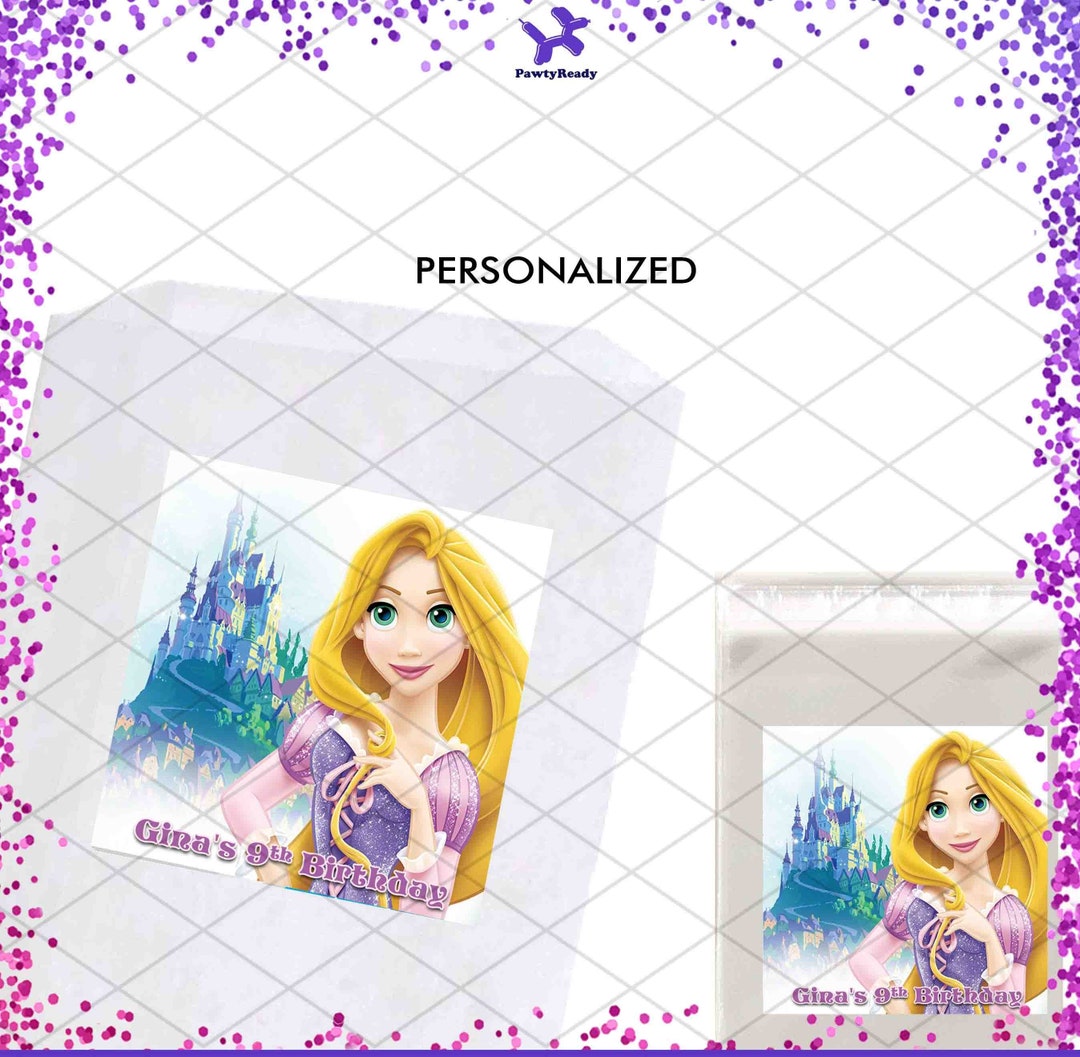 Rapunzel Sticker Labels Favors Birthday Party Decorations for Filler ...