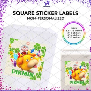 Pikmin Sticker Labels Favors Birthday Party Decoration Filler Gift Loot ...