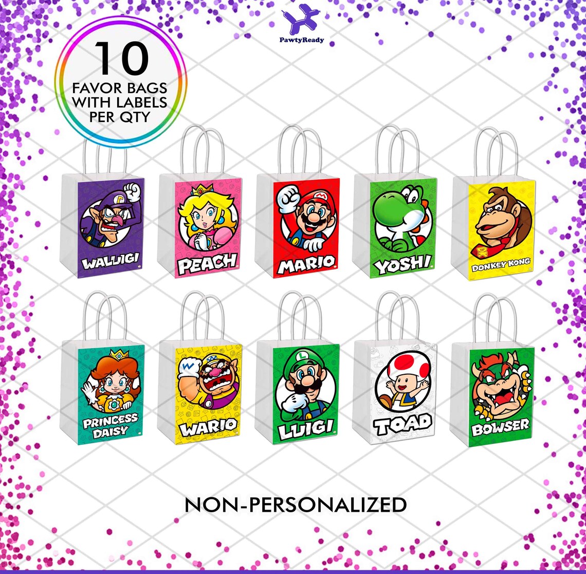 Super Mario Party Favor Bags Gift Birthday Party Favor - Etsy