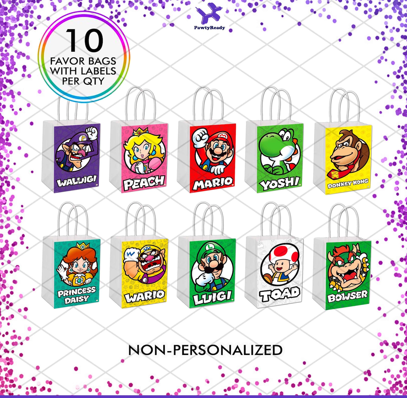 Super Mario Party Favor Bags Gift Birthday Party Favor - Etsy