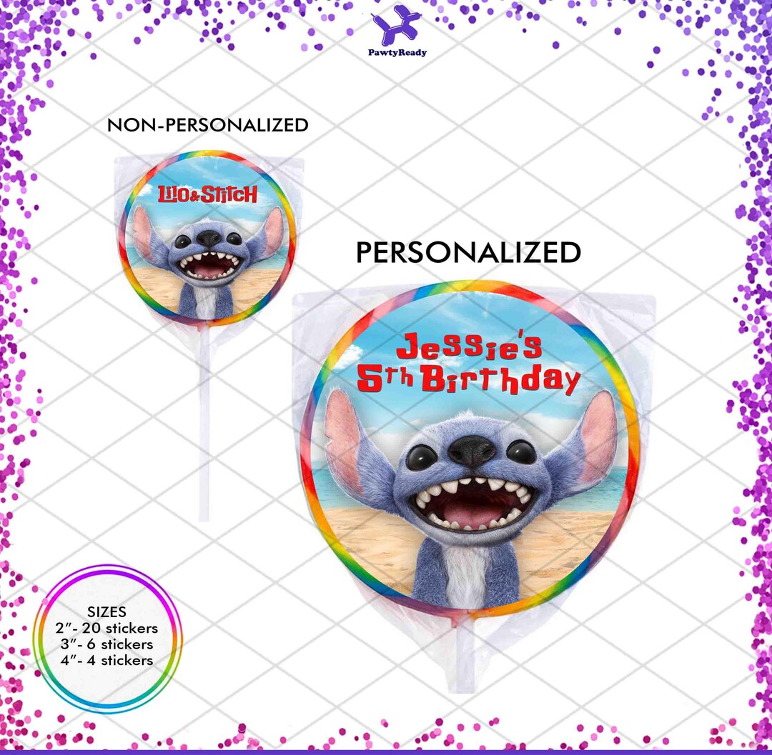 Lilo and Stitch Movie Sticker Labels Favors Birthday Party Decoration ...