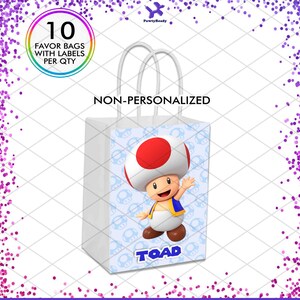 Super Mario Toad Toadette Party Favor Bags Gift Birthday Party Favor ...