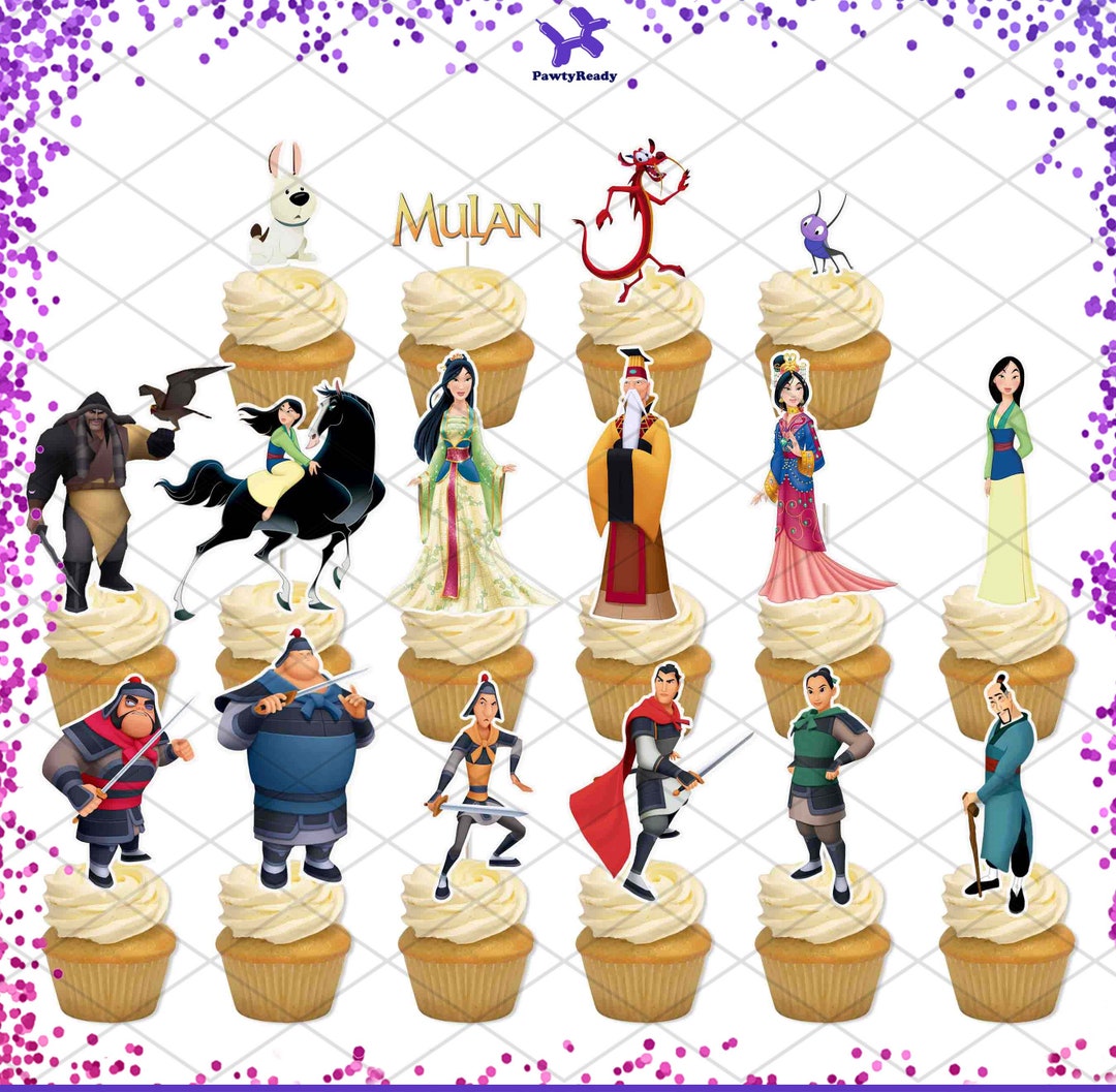 Mulan Toppers Cupcakes Birthday Party Decorations - Etsy