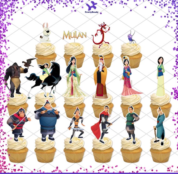 Mulan Toppers Cupcakes Birthday Party Decorations | Etsy