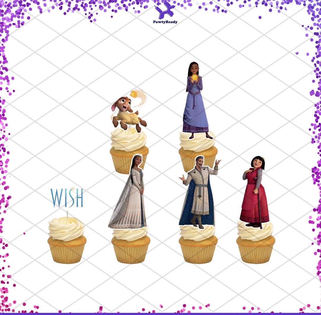 Wish Cupcake Toppers Birthday Party Decorations Asha Wishes on a Star ...