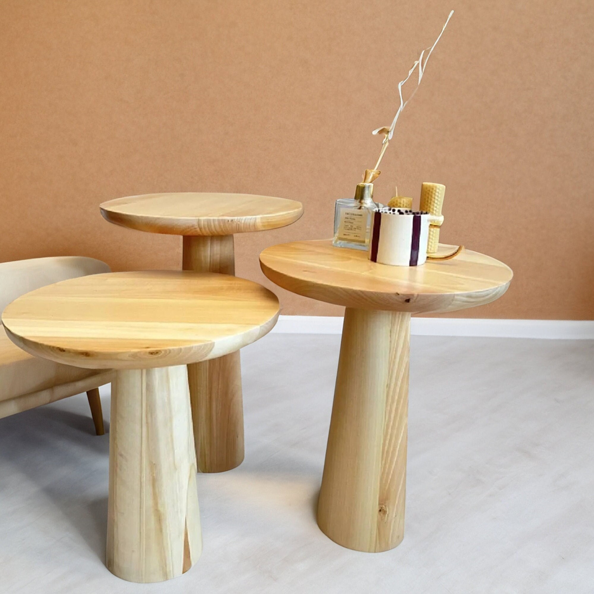 Mushroom Coffee Table Set,customizable Mushroom Coffee Table,solid Wood ...