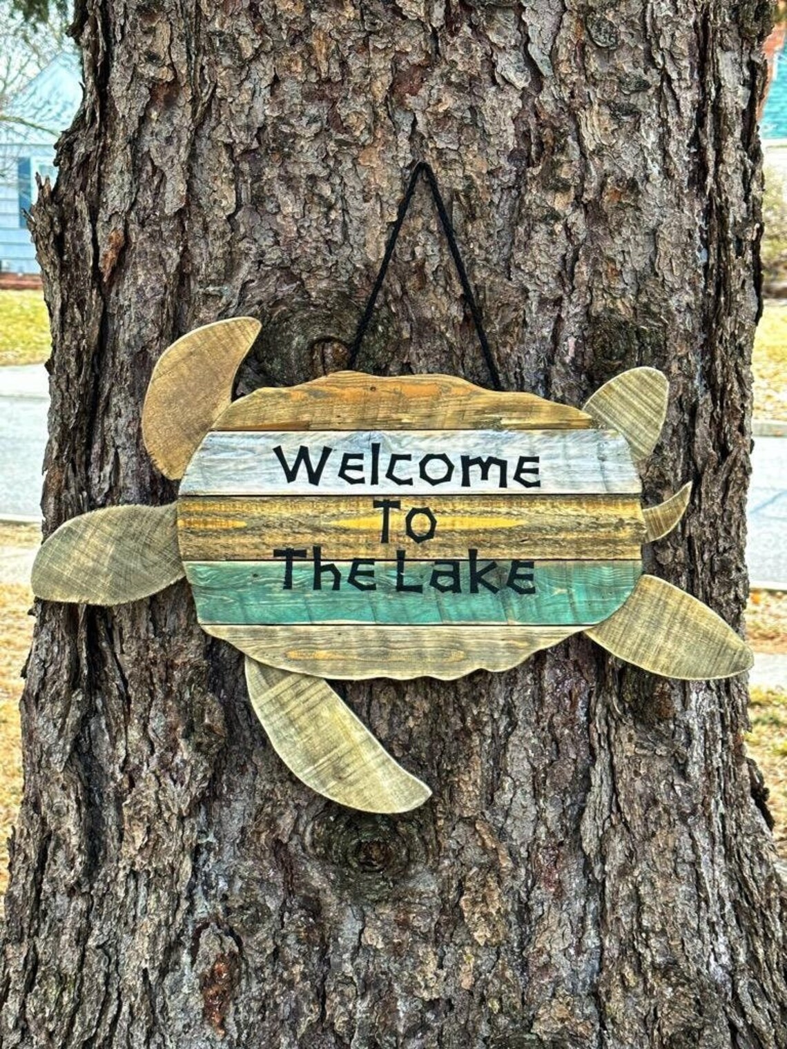 Welcome to the Lake Turtle Sign - Etsy