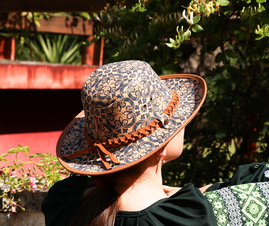 CORK COWBOY HAT Western Style Portuguese Tile Men Women Cow Girl Hat ...
