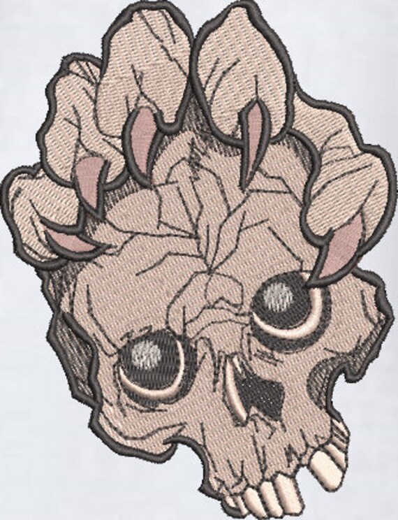 Skull Embroidery File 2 Sizes - Etsy