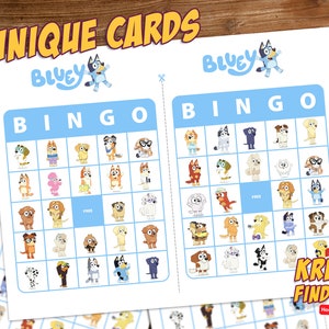Bluey Bingo Printable, Bluey BINGO, Bingo, Bluey, Party Game, Bluey ...