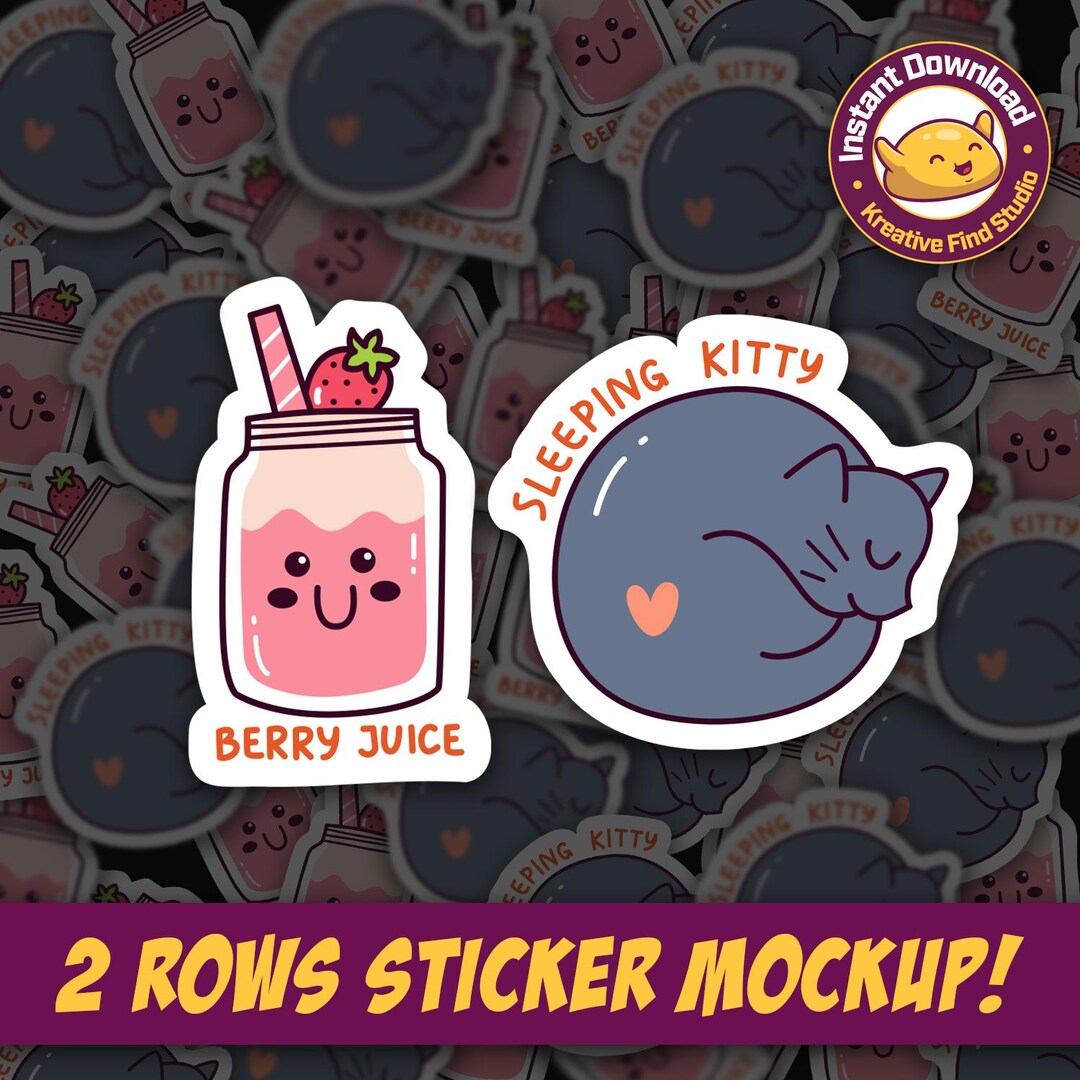 Single Row Automatic Sticker Mockup, Sticker Pile Mockup, Photoshop ...