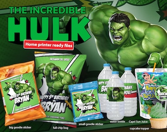 Hulk Party Labels - Etsy