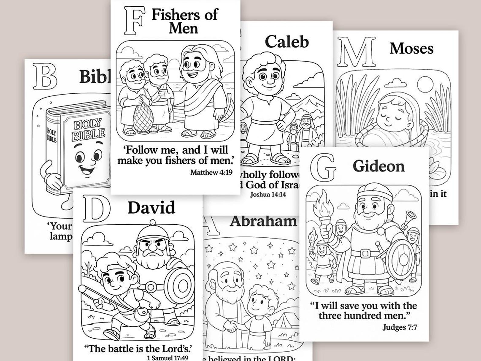 Bible A-Z Flashcards: Christian Alphabet Cards With Verses (digital ...