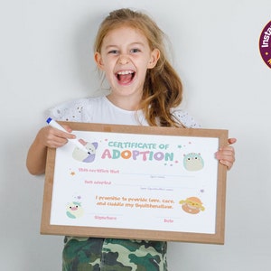 Squishmallow Adoption Certificate: 3 Unique Designs (digital Download ...