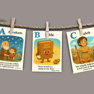 Bible A-Z Flashcards: Christian Alphabet Cards With Verses (digital ...