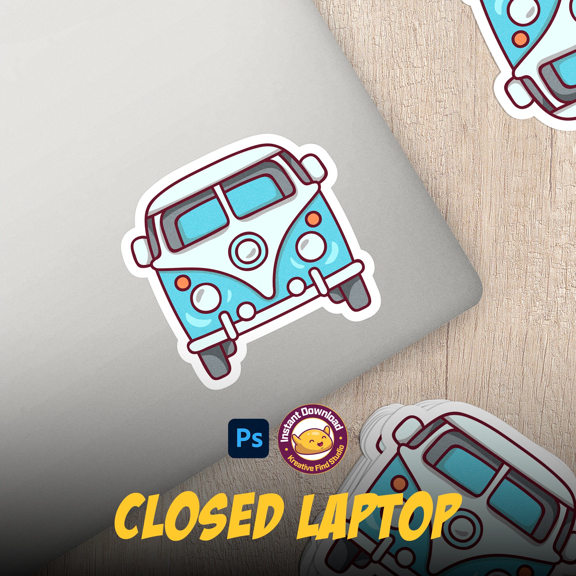 Automatic Sticker Mockup, Sticker Pile Mockup, Photoshop Template ...