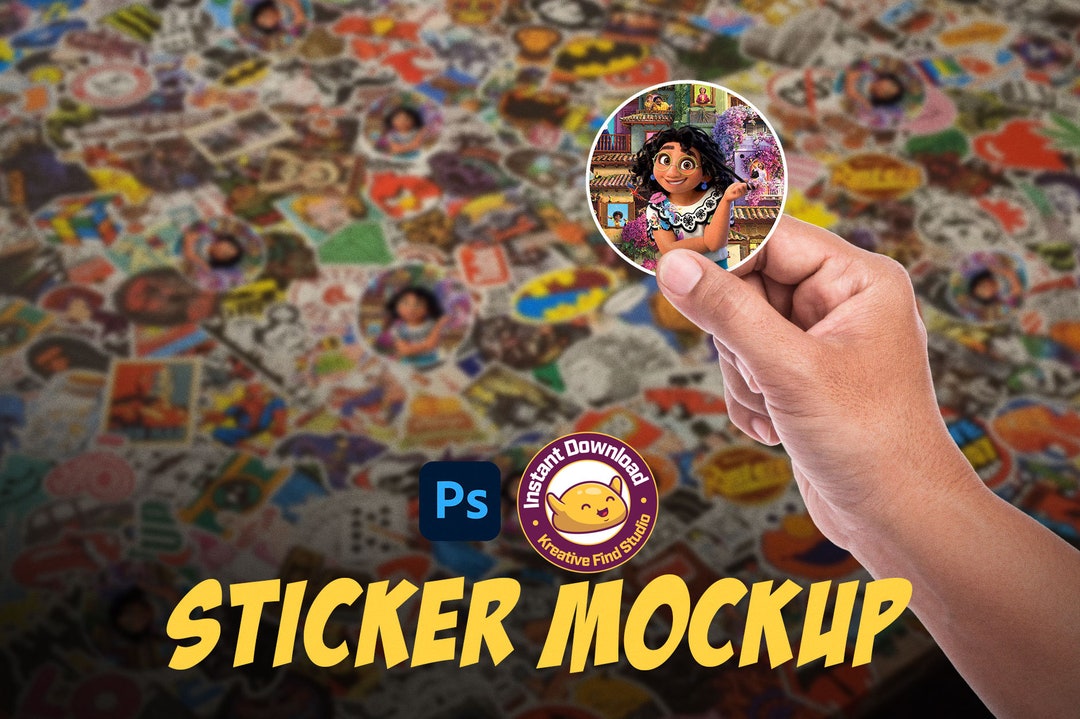 Automatic Sticker Mockup Sticker Mockup PSD Mockup Easy to - Etsy