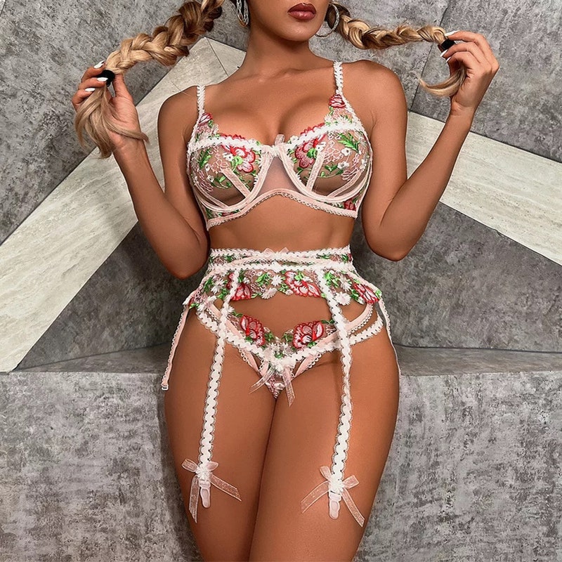 Floral Lace Lingerie Etsy