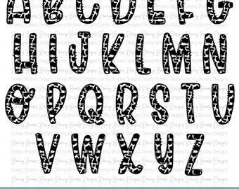 Cow Print Alpha - Etsy