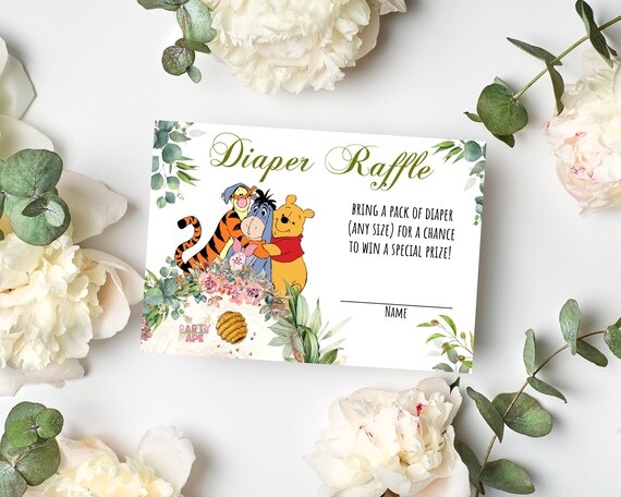 Winnie the Pooh Diaper Raffle Card Classic Winnie Pooh Diaper - Etsy
