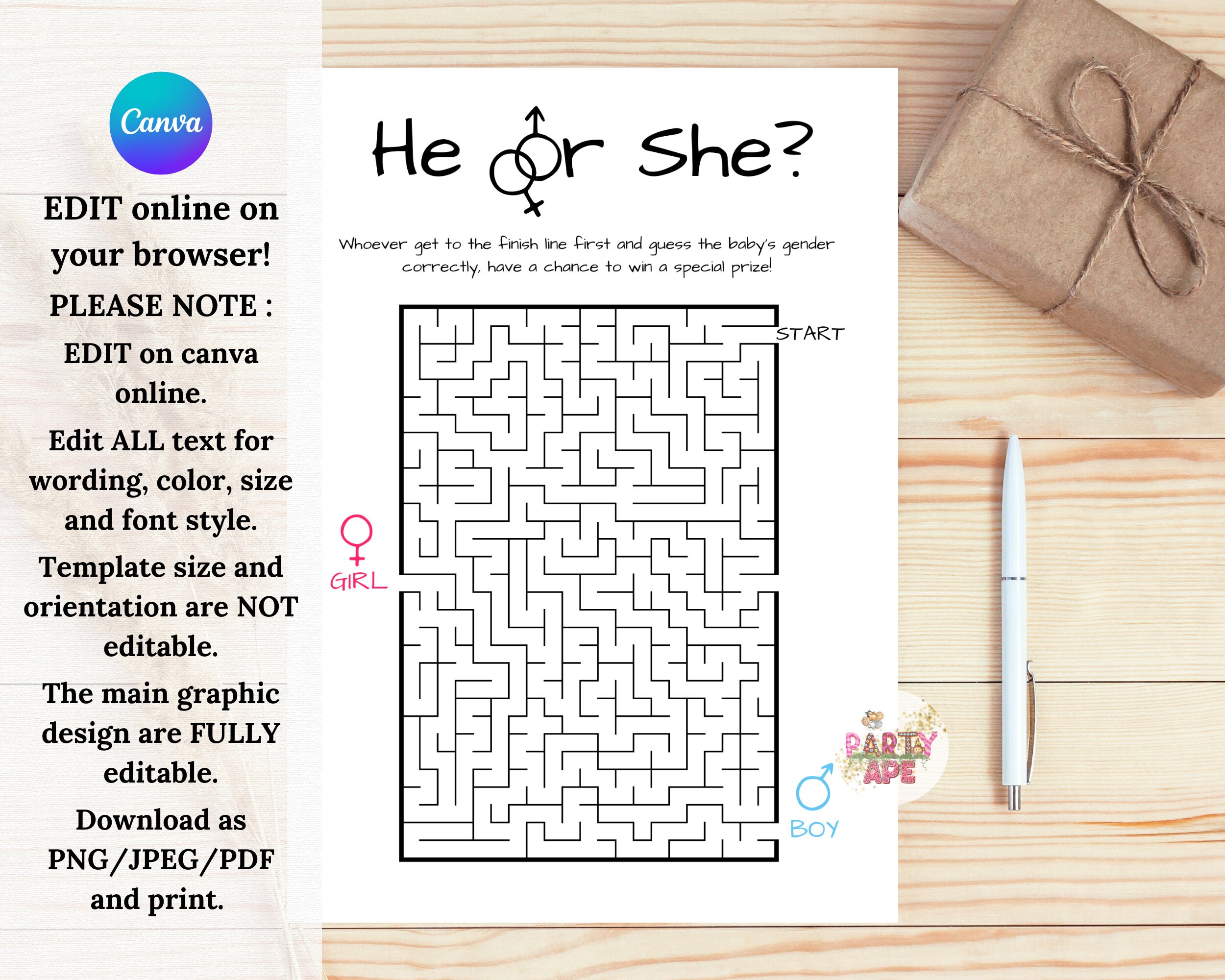 Girl Gender Reveal Maze, Unique Gender Reveal Ideas, Labyrinth Gender ...