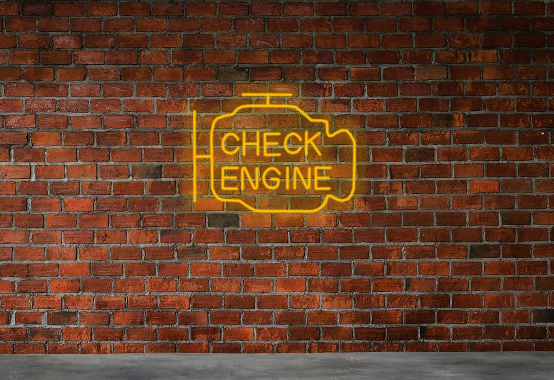 Check Engine Light Neon Sign | Car Mechanic Decor | Garage Neon Sign - Etsy