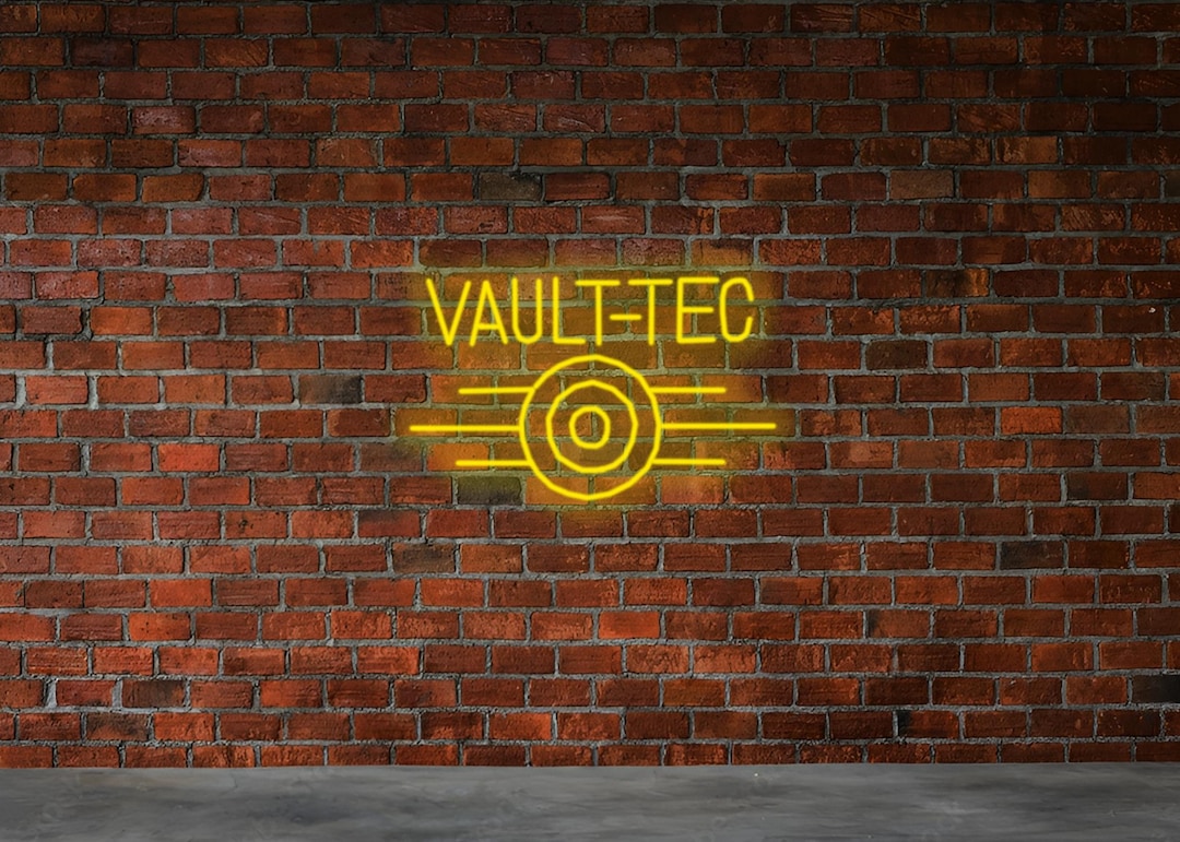 Vault-tec Neon Sign | Fallout Game Decor | Gamer Room Light | Vault Boy ...