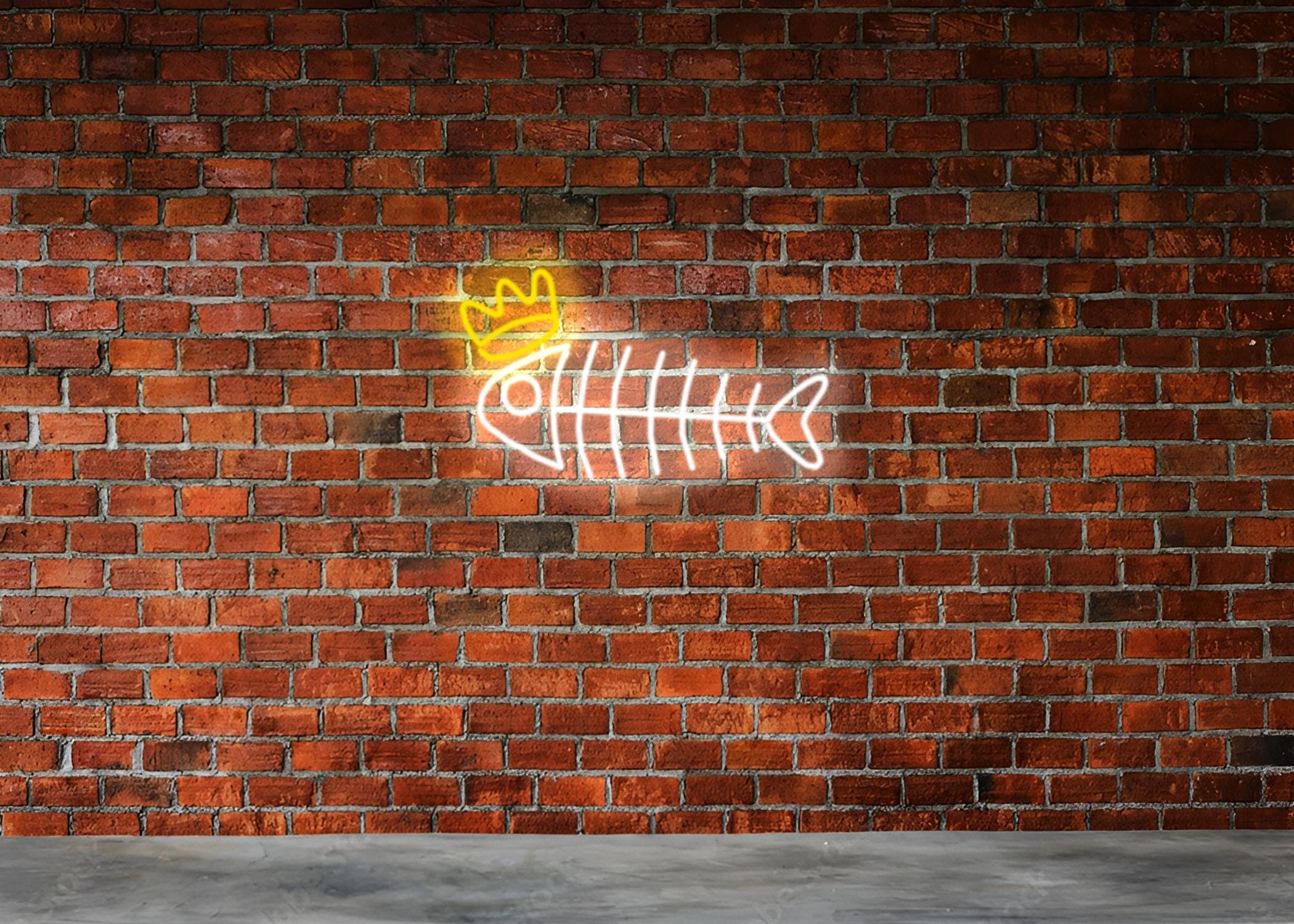 Neon LED Fish Sign Crown LED Wall Art Fish Neon Light Unique LED Home ...
