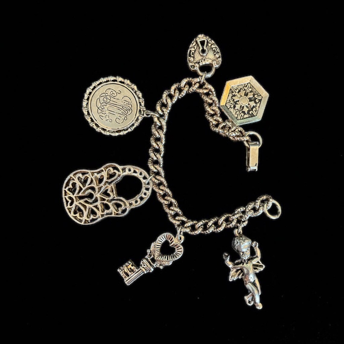 Vintage Sweetheart Charm Bracelet Gold Tone - Etsy