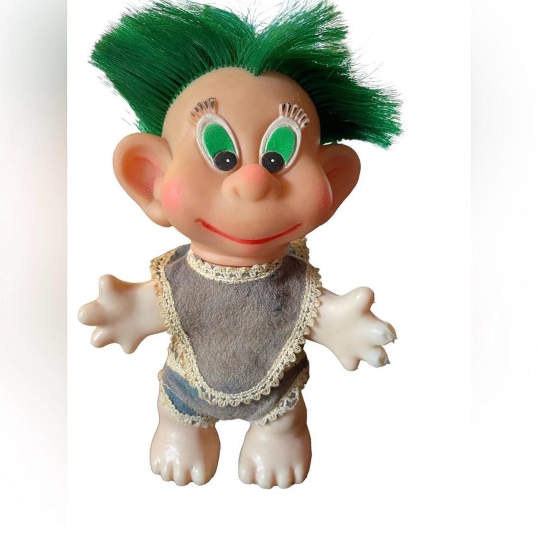 RARE Vintage MEGO 1965 Troll Doll Green Hair - Etsy