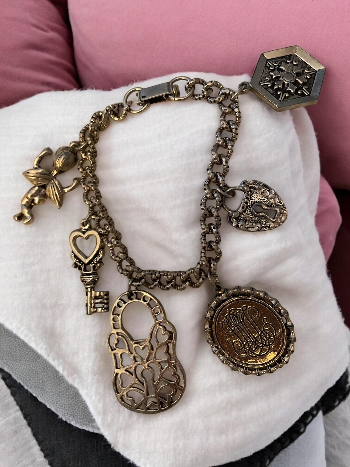 Vintage Sweetheart Charm Bracelet Gold Tone - Etsy