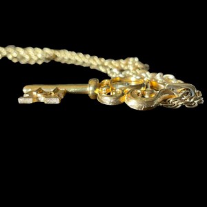 Crown Trifari Gold Skelton Key Watch Necklace - Etsy