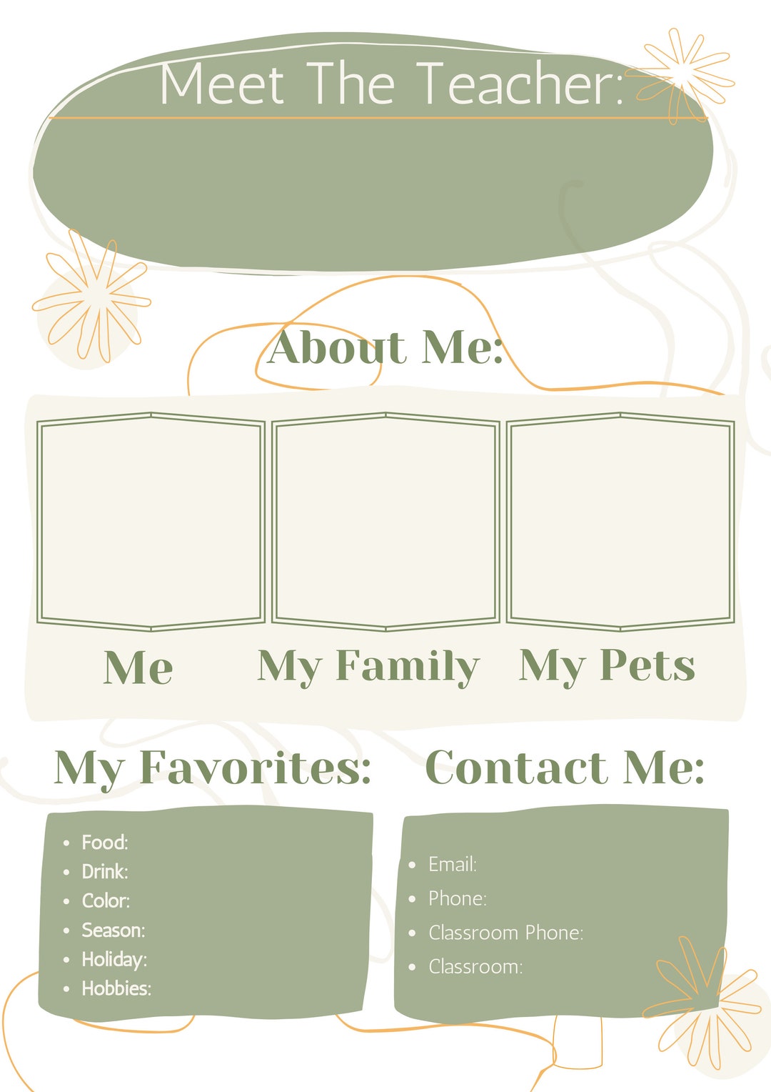 Meet the Teacher Flyer Template - Etsy
