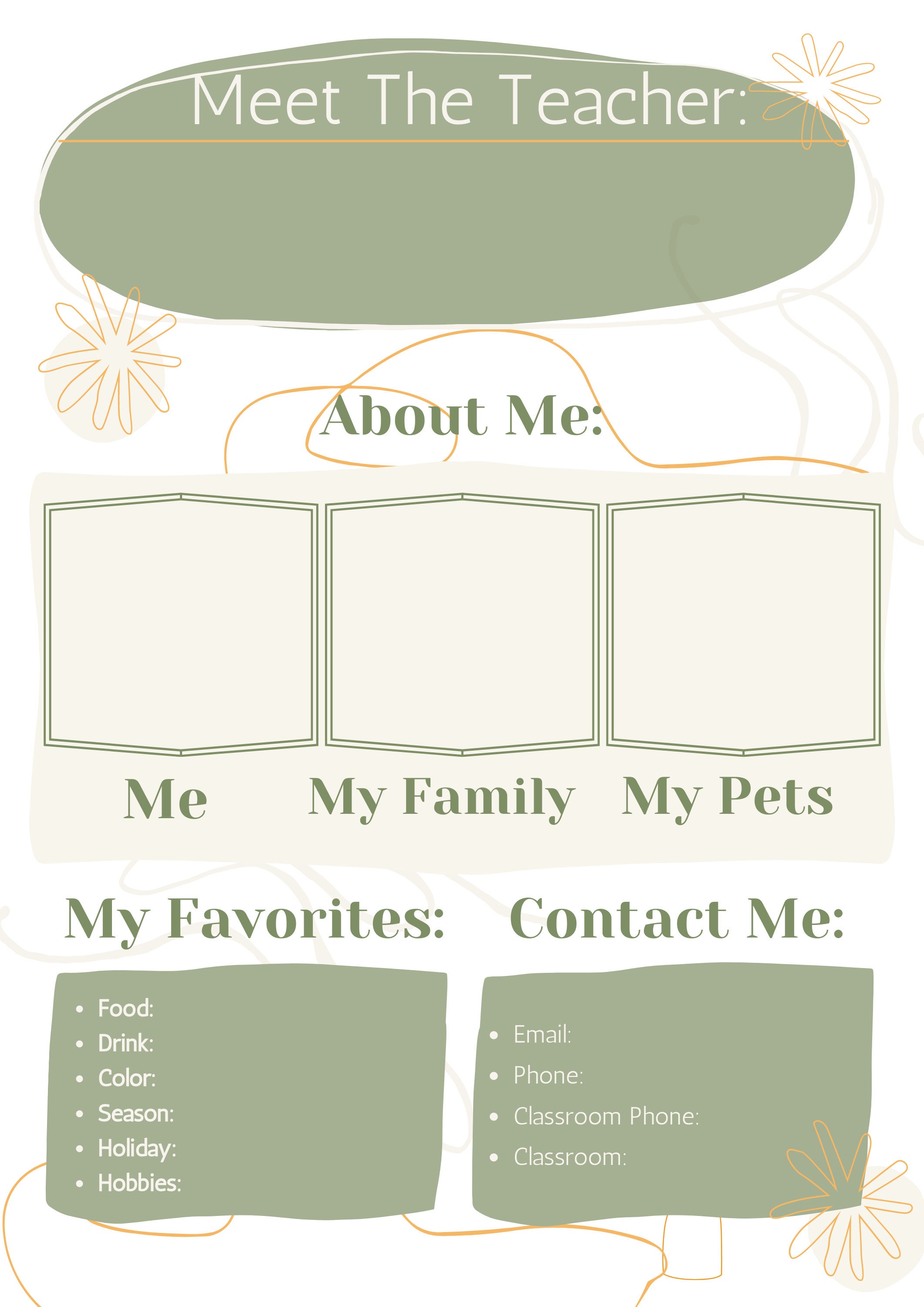 Meet the Teacher Flyer Template - Etsy