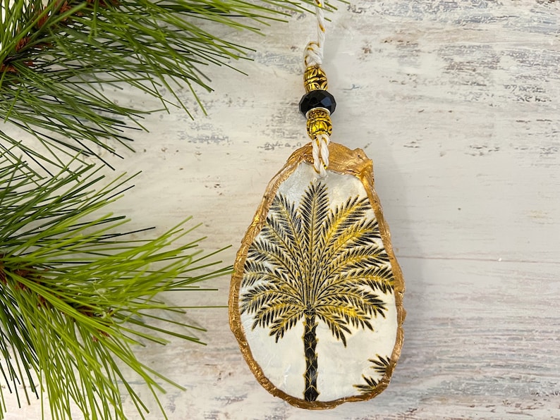 Oyster Shell Christmas Ornament, Starfish, Palm Tree With Lights ...