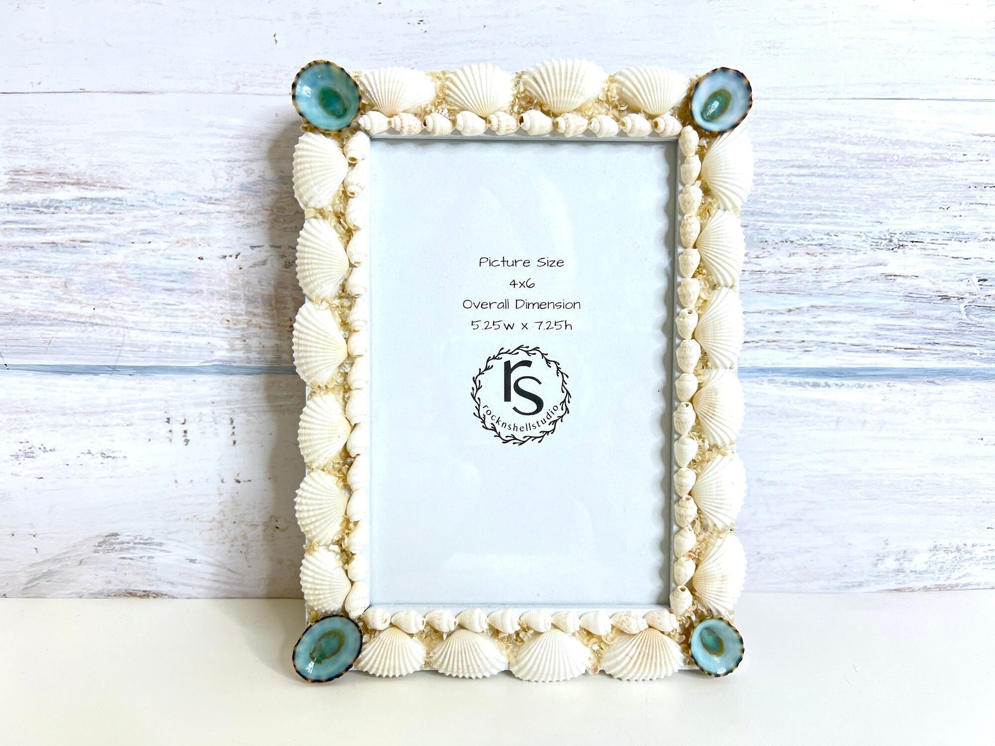 White Shell Picture Frame, 4x6 Photo, Beach Wedding Gift, Beach Decor ...