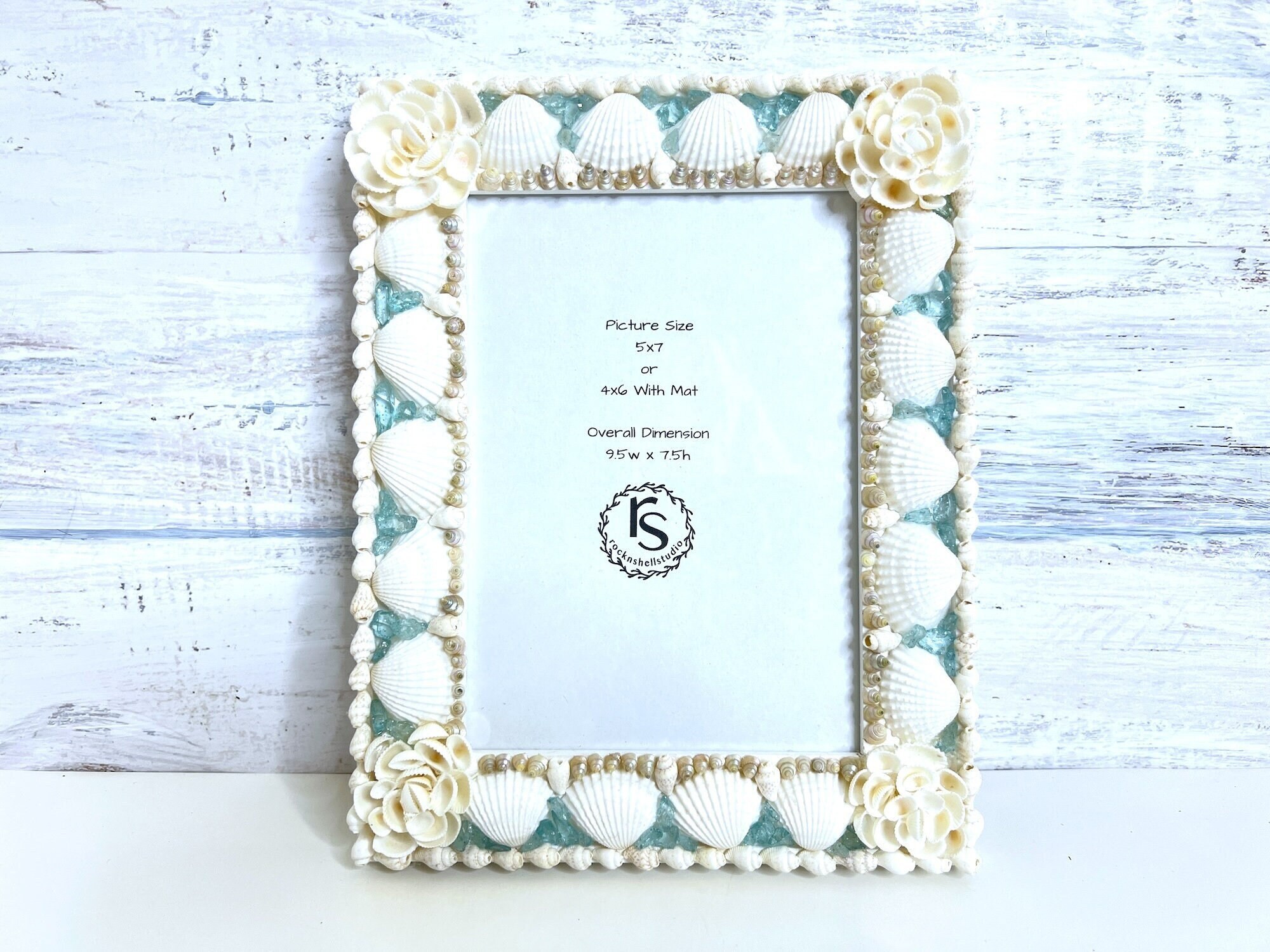 White Shell Picture Frame, 5x7 Photo, Beach Wedding Gift, Beach Decor ...