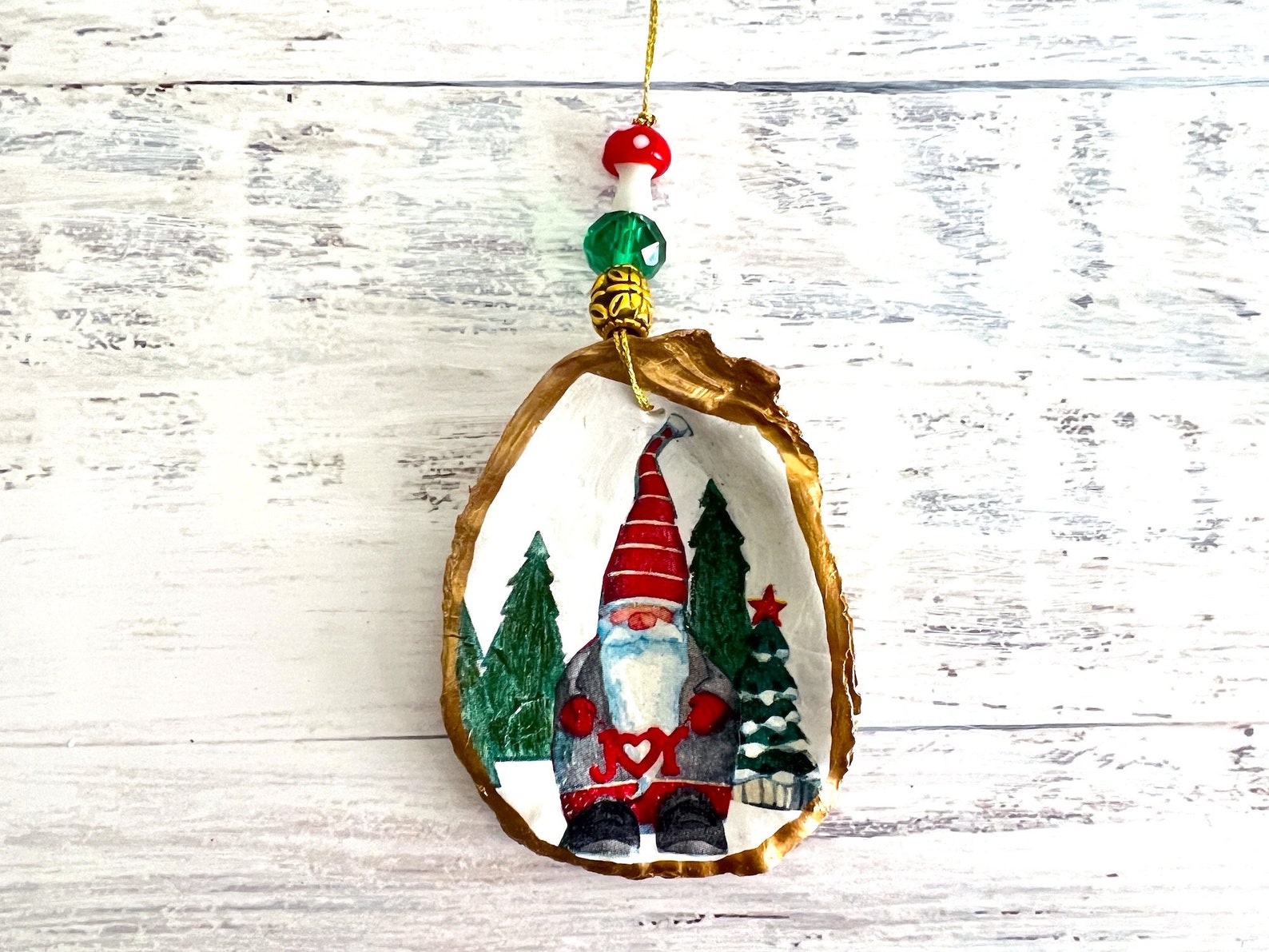 Oyster Shell Christmas Ornament With an Enchanted Forest Theme, and a ...