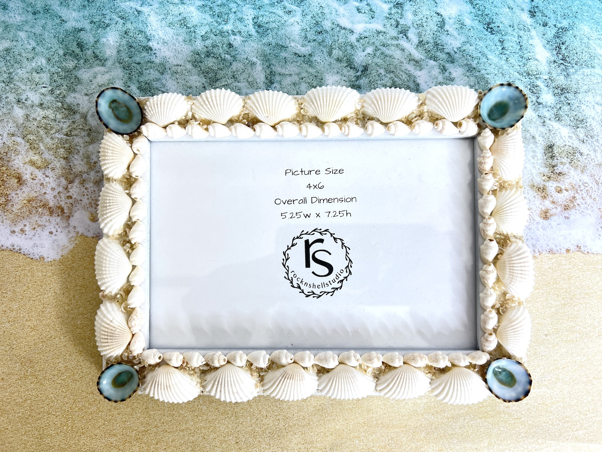 White Shell Picture Frame, 4x6 Photo, Beach Wedding Gift, Beach Decor ...