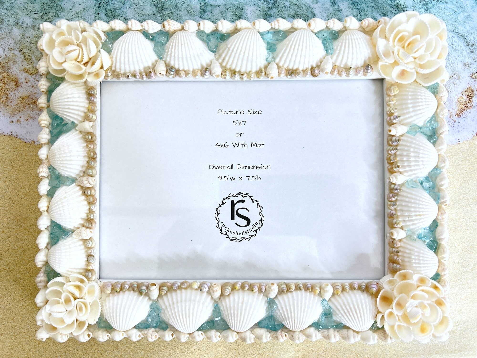 White Shell Picture Frame, 5x7 Photo, Beach Wedding Gift, Beach Decor ...