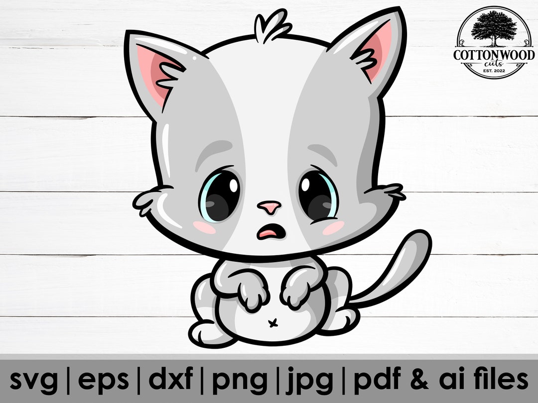 Sad Cat SVG, Sad Cute SVG, Cute Cat Svg, Cute Svg, Kitten Sad Svg, Cute ...