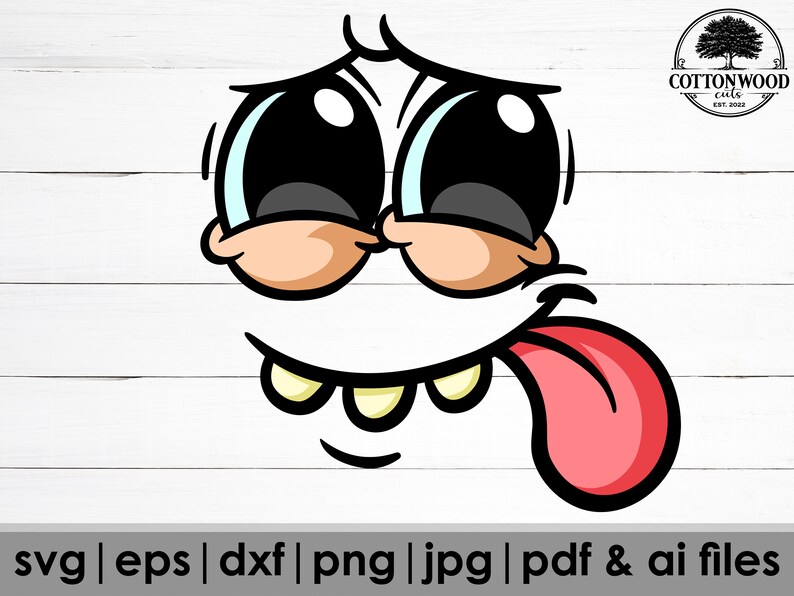Funny Face SVG, Cute SVG, Cute Face Svg, Cute Png, Tongue Out Svg, Cute ...