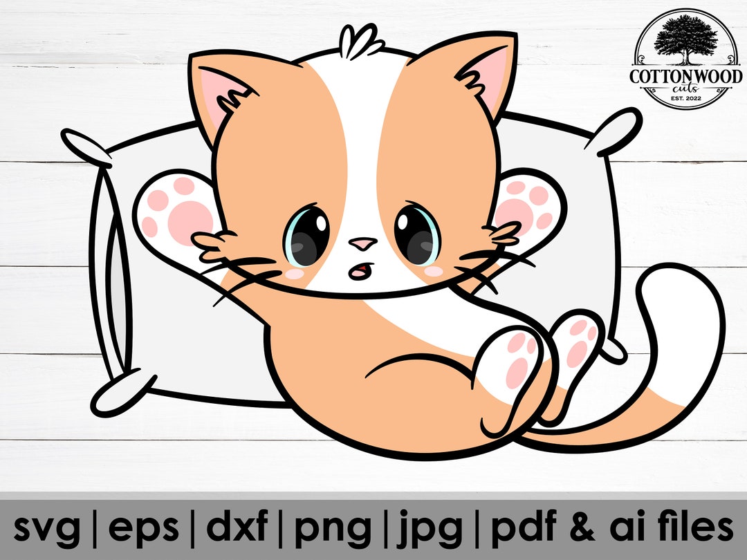 Sleeping Cat SVG, Tired Cat SVG, Cute Cat Svg, Cute Svg, Cute Shirt Svg ...