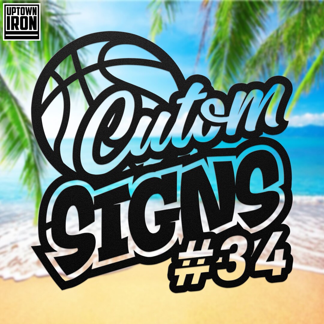 Personalized Basketball Sign for Room Metal Outdoor Basketball Signage ...