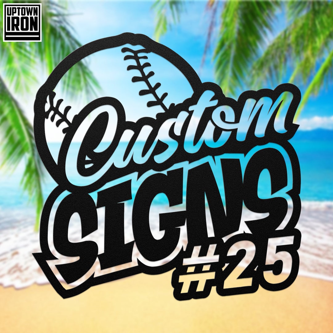 Personalized Baseball Sign for Room Metal Outdoor Baseball Signage ...