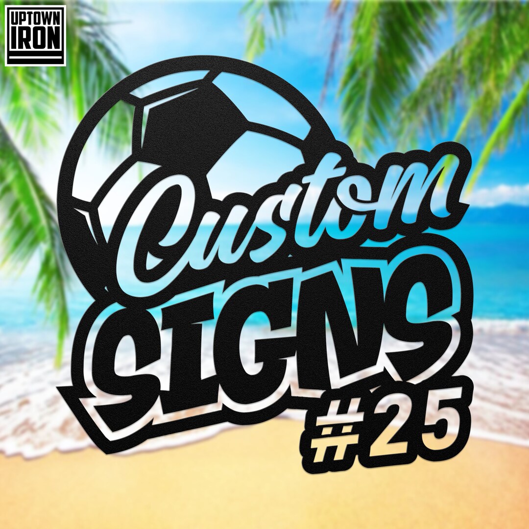 Personalized Soccer Sign for Room Metal Outdoor Soccer Signage Custom ...