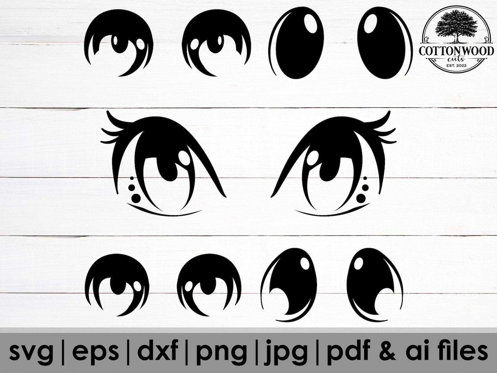 Cartoon Eyes SVG, Manga SVG, Cute Face Svg, Cute Png, Anime Files Svg ...